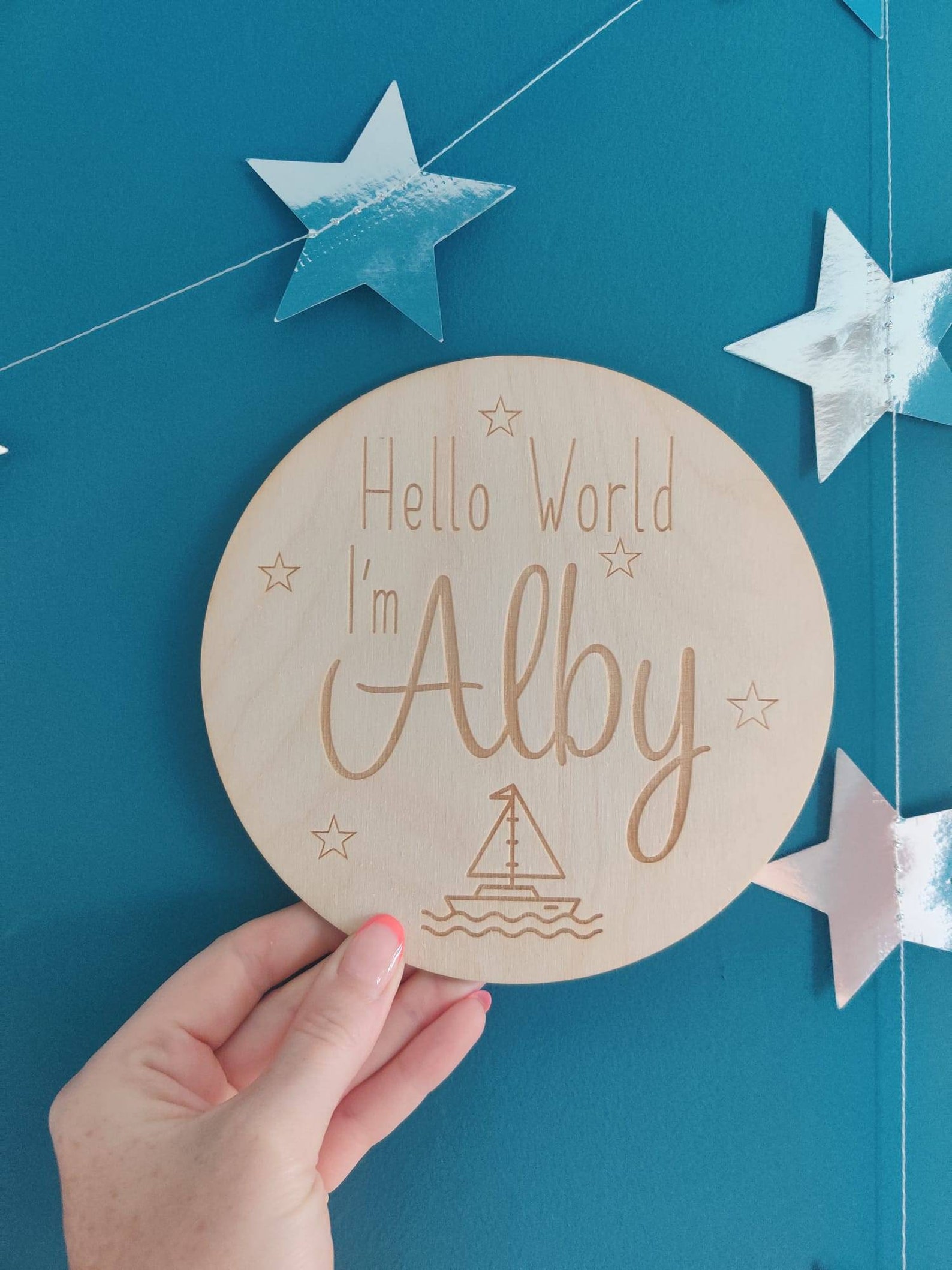 Personalised Hello World Baby Name Sign - Etsy UK