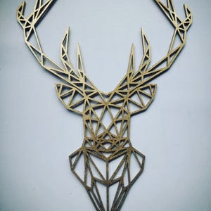 Geometric Wooden Stag - Etsy