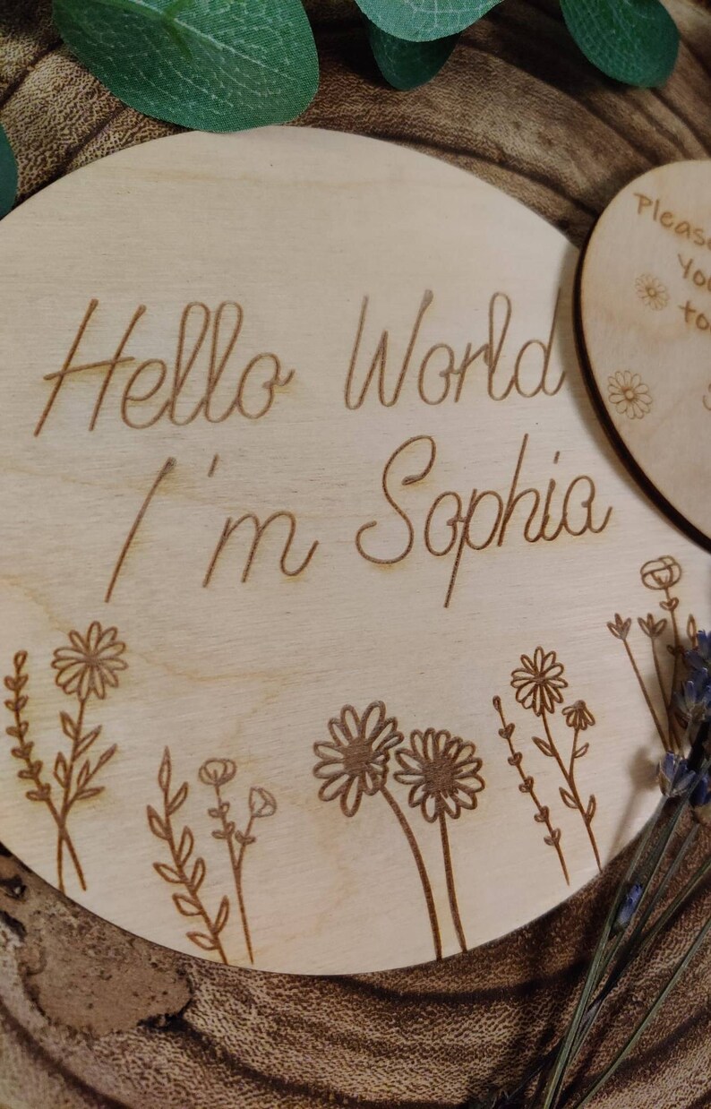 Personalised Hello World Baby Name Sign - Etsy UK