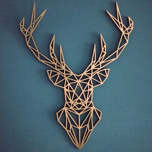 Geometric Wooden Stag - Etsy