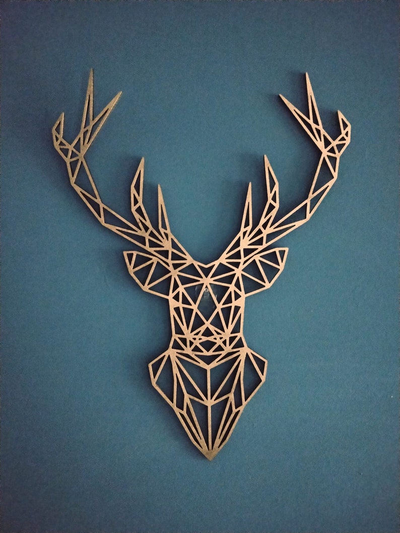 Geometric Wooden Stag - Etsy