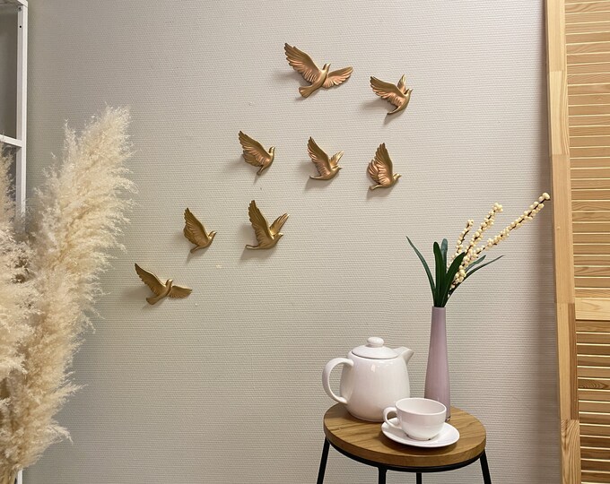 Flying Birds Spring Wall Decor for Bedroom - Hanging Sculpture Beach ...