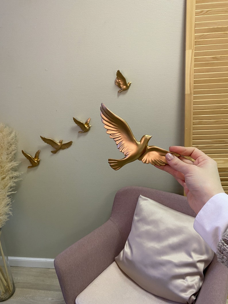 Flying Birds Spring Wall Decor for Bedroom - Hanging Sculpture Beach ...