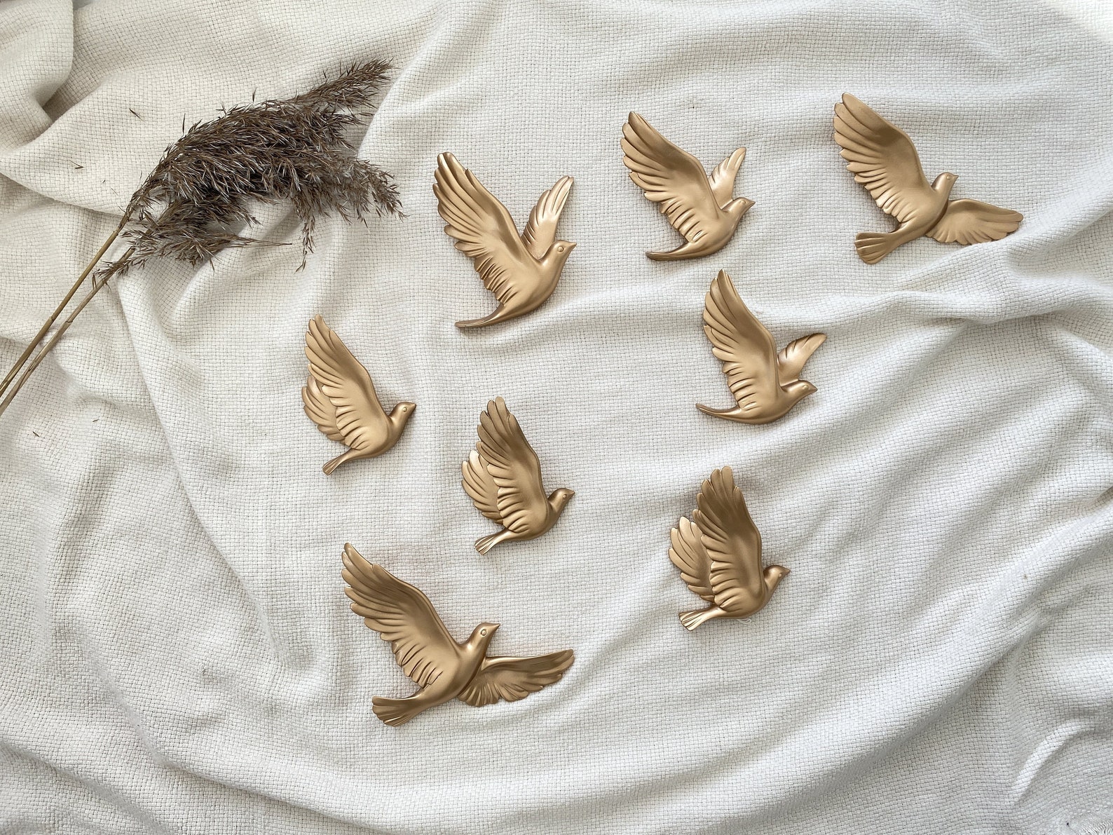 Flying Birds Spring Wall Decor for Bedroom - Hanging Sculpture Beach ...