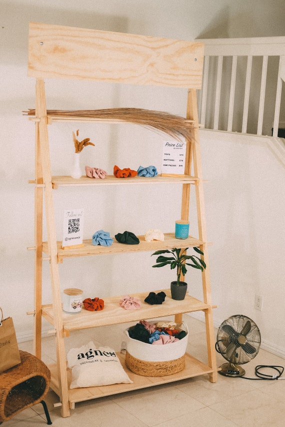 Easy Market Stall EMS 2 Craft Farmers Portable Display Foldable Vendor Retail Table Custom Pop up Shop Wooden Retail Shelves Clothing Rack Etsy