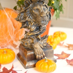 The Fire Lion Sculpture in Black and Gold Gold Vintage Greek | Etsy