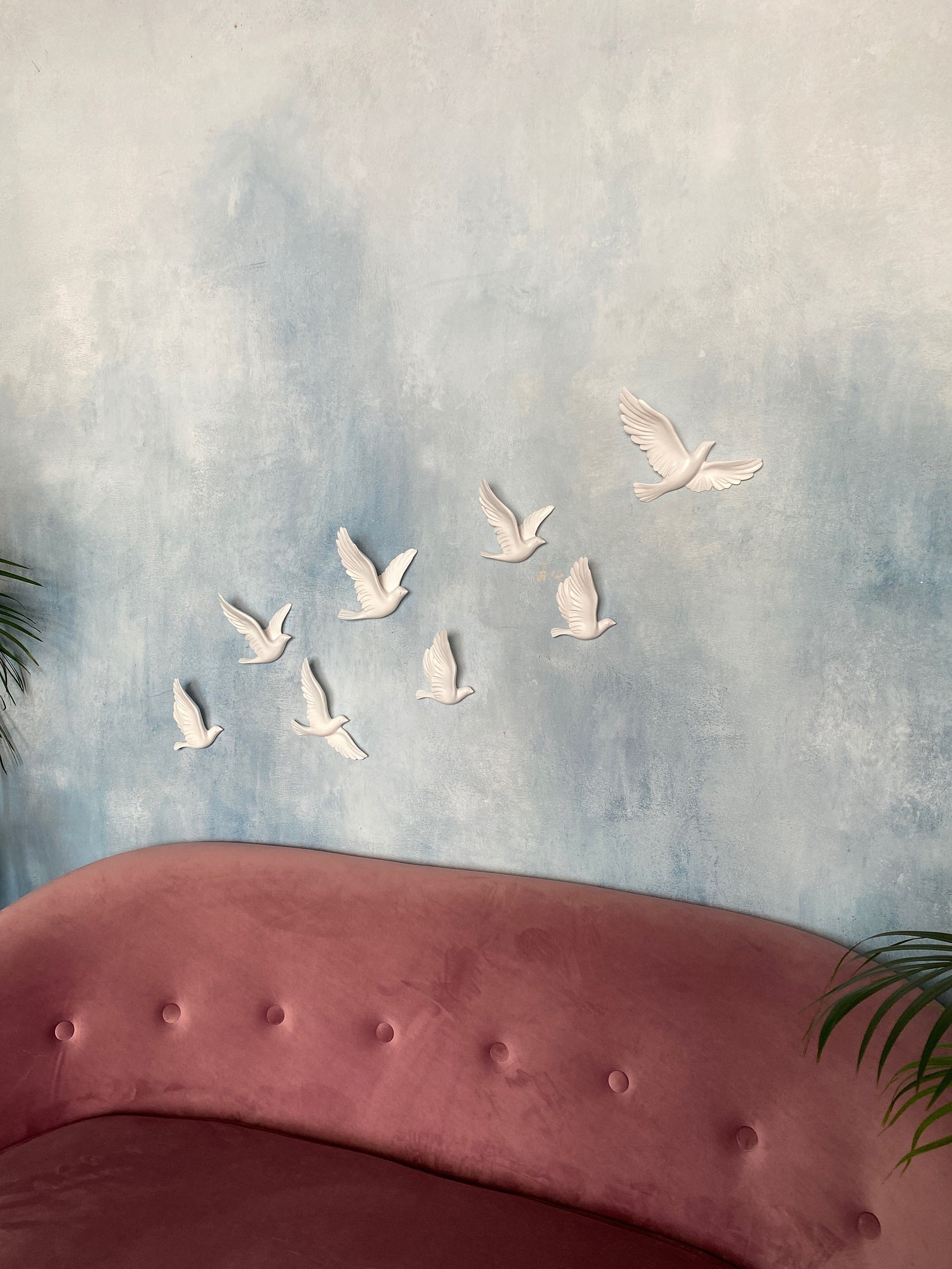 Flying Birds Spring Wall Decor for Bedroom - Hanging Sculpture Beach ...