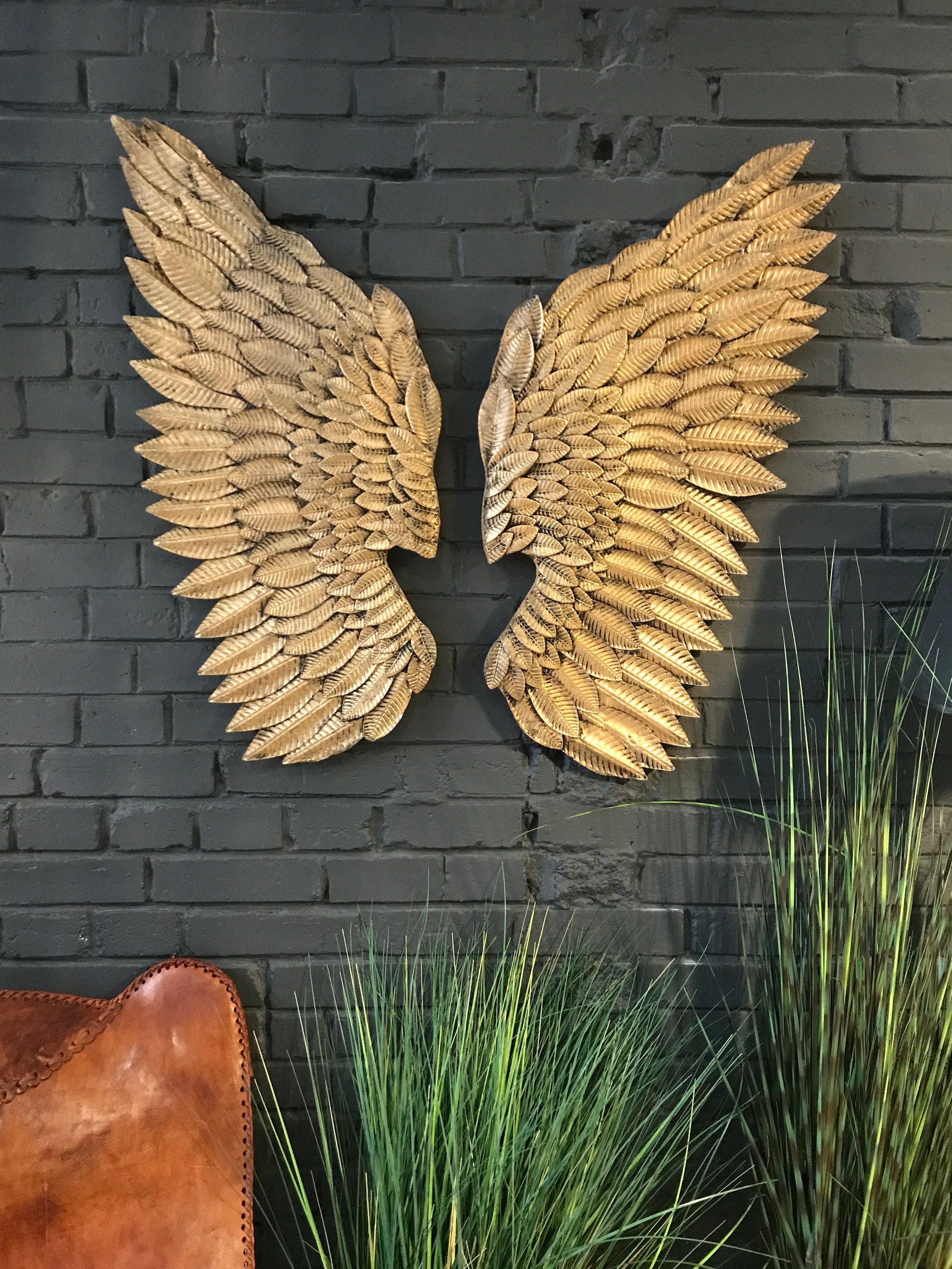 Housewarming Gifts Large Angel Wings Wall Decor Home Gold Vintage ...