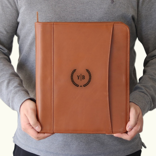 Zipper Leather Portfolio - Etsy