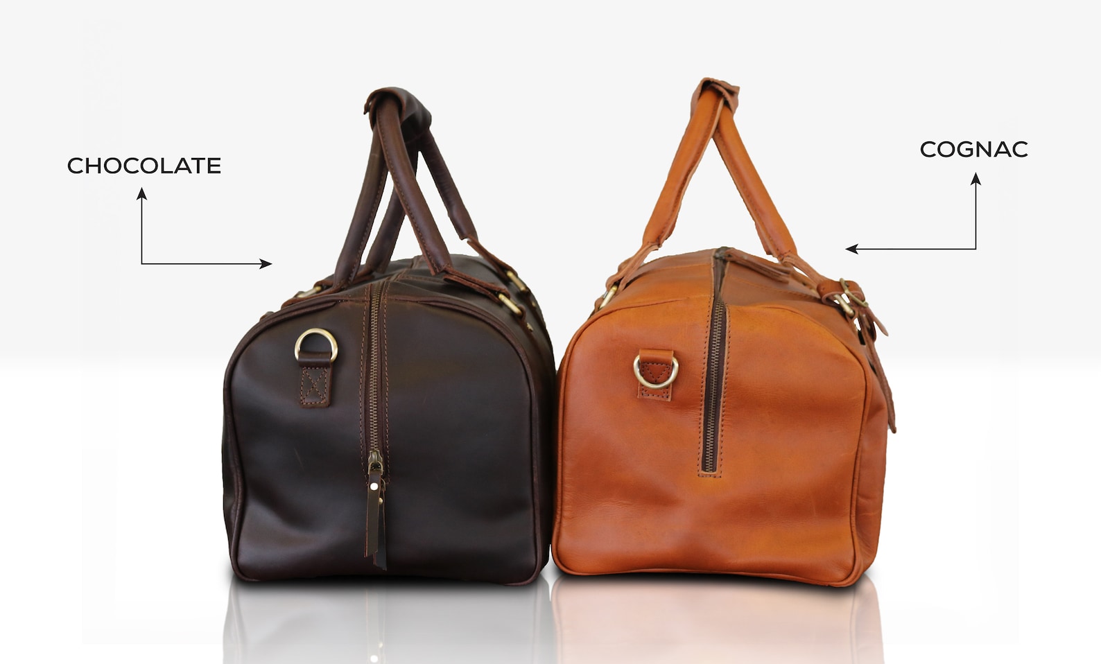 Leather Duffle Bag & Dopp Kit Set: Personalized Travel Bag With Shoe ...