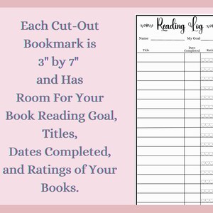 Pretty Library Card Bookmarks for Setting Reading Goals, Title of Books ...