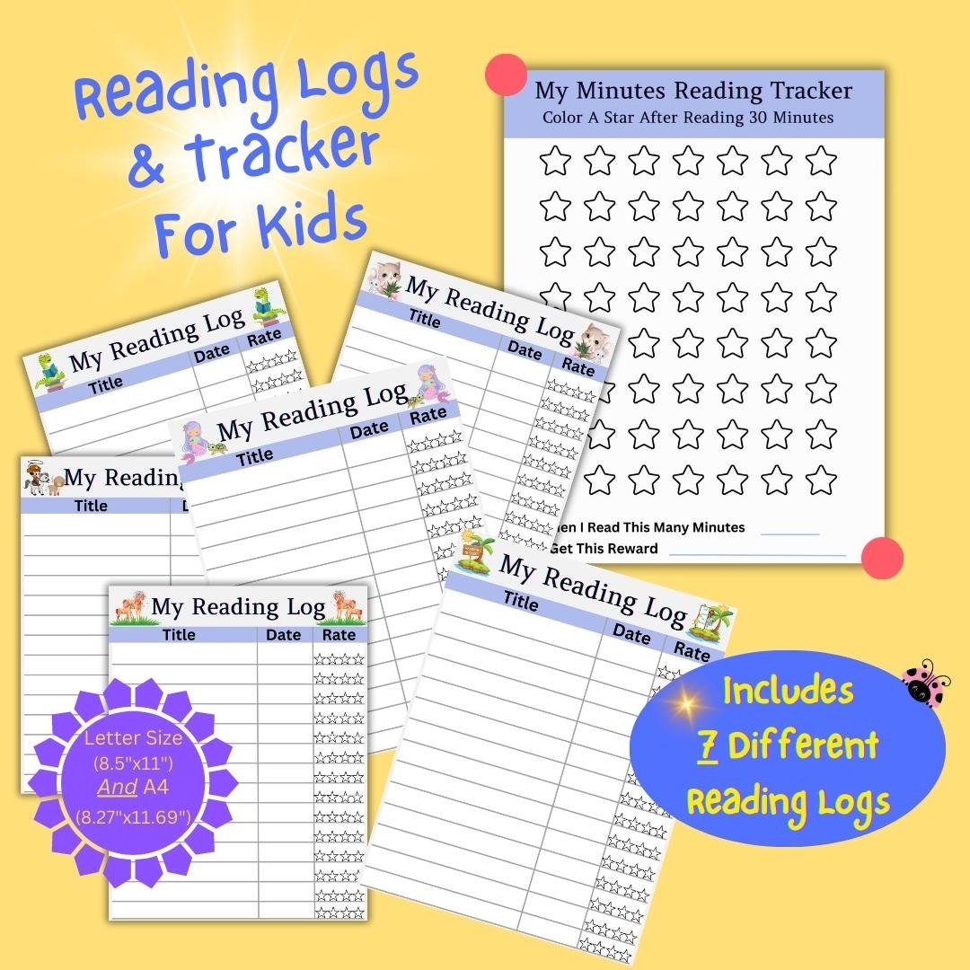Kids Reading Log Bundle, Reading Tracker, Kids Reading Log, Summer ...
