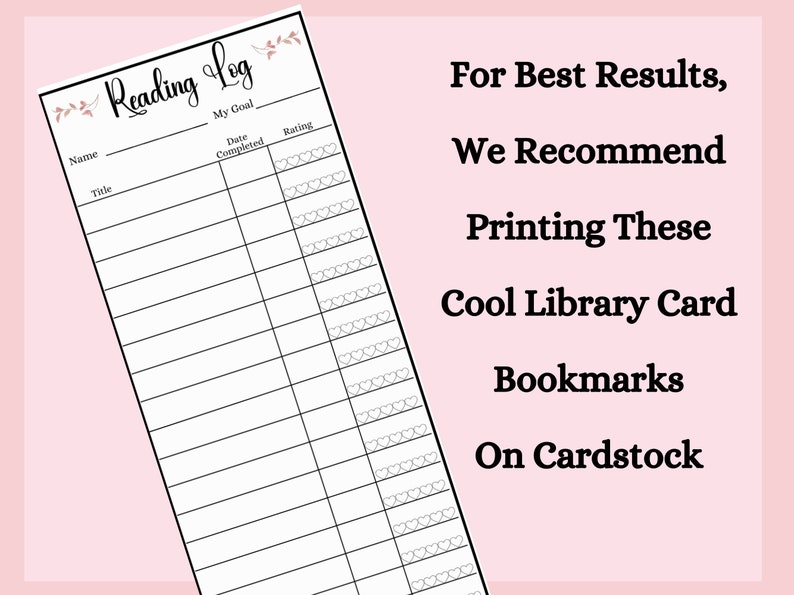 Library Card Bookmarks That Make a Great Book Tracker & Reading List ...
