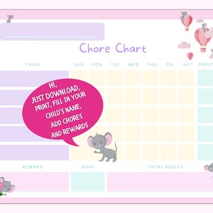 Chore Chart for Kids | Kids Chore Chart | Printable Chore Chart | 8 ...