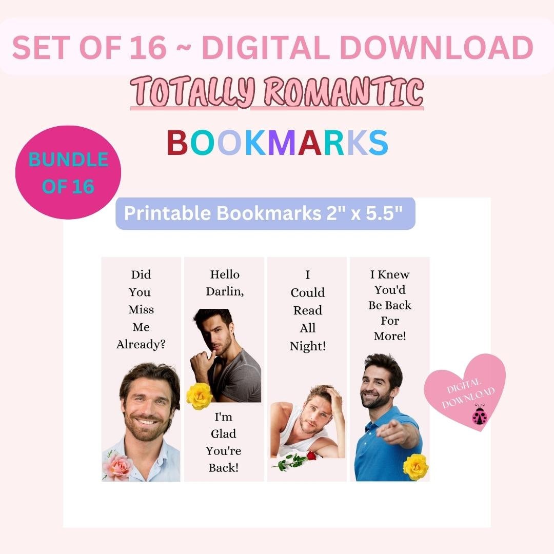 Printable Digital Bookmarks Bundle for Book Lovers, Cute Bookmarks That ...