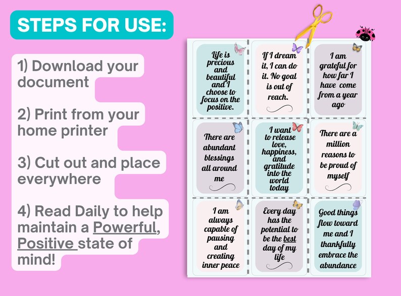 Printable Affirmation Cards for Women / Self Help Cards / 60+ Printable ...
