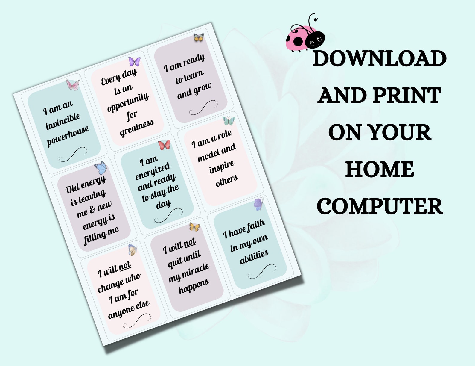 Printable Affirmation Cards for Women / Self Help Cards / 60+ Printable ...