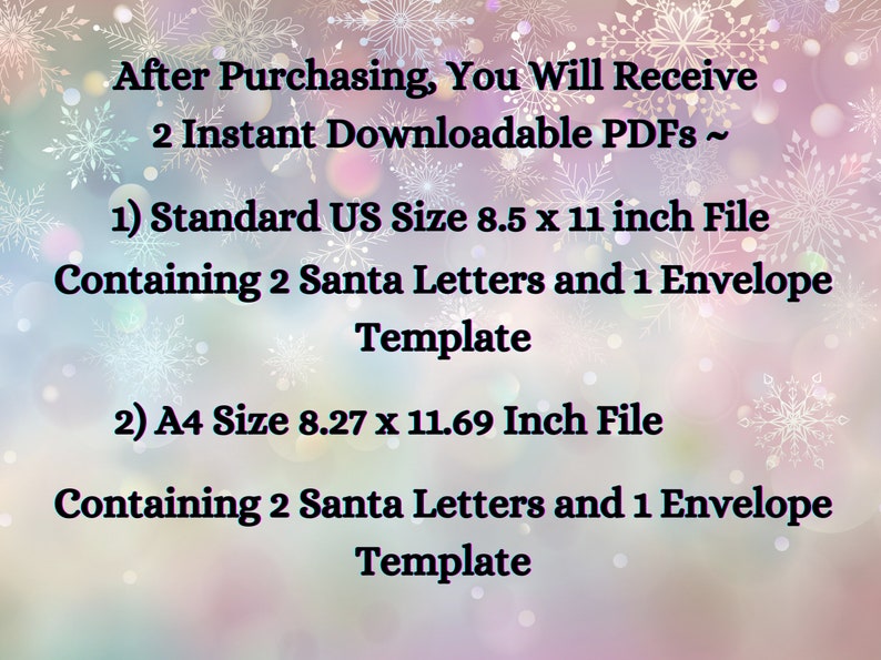 Letter to Santa Instant Download in US Letter & A4 Sizes | Santa ...