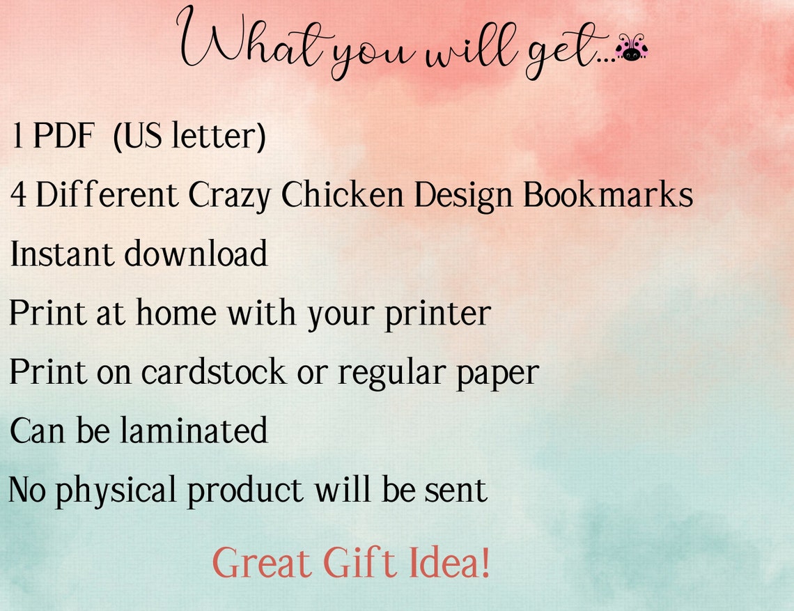 Printable Bookmarks~cute Printable Bookmarks~4 Crazy Chicken Bookmarks ...