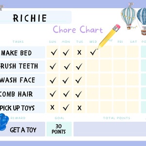 Chore Chart for Kids | Kids Chore Chart | Printable Chore Chart | 8 ...