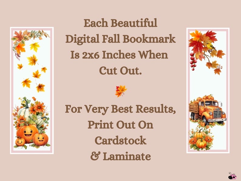 Beautiful Printable Fall Book Marks Bundle That Comes in A4 & US Letter ...