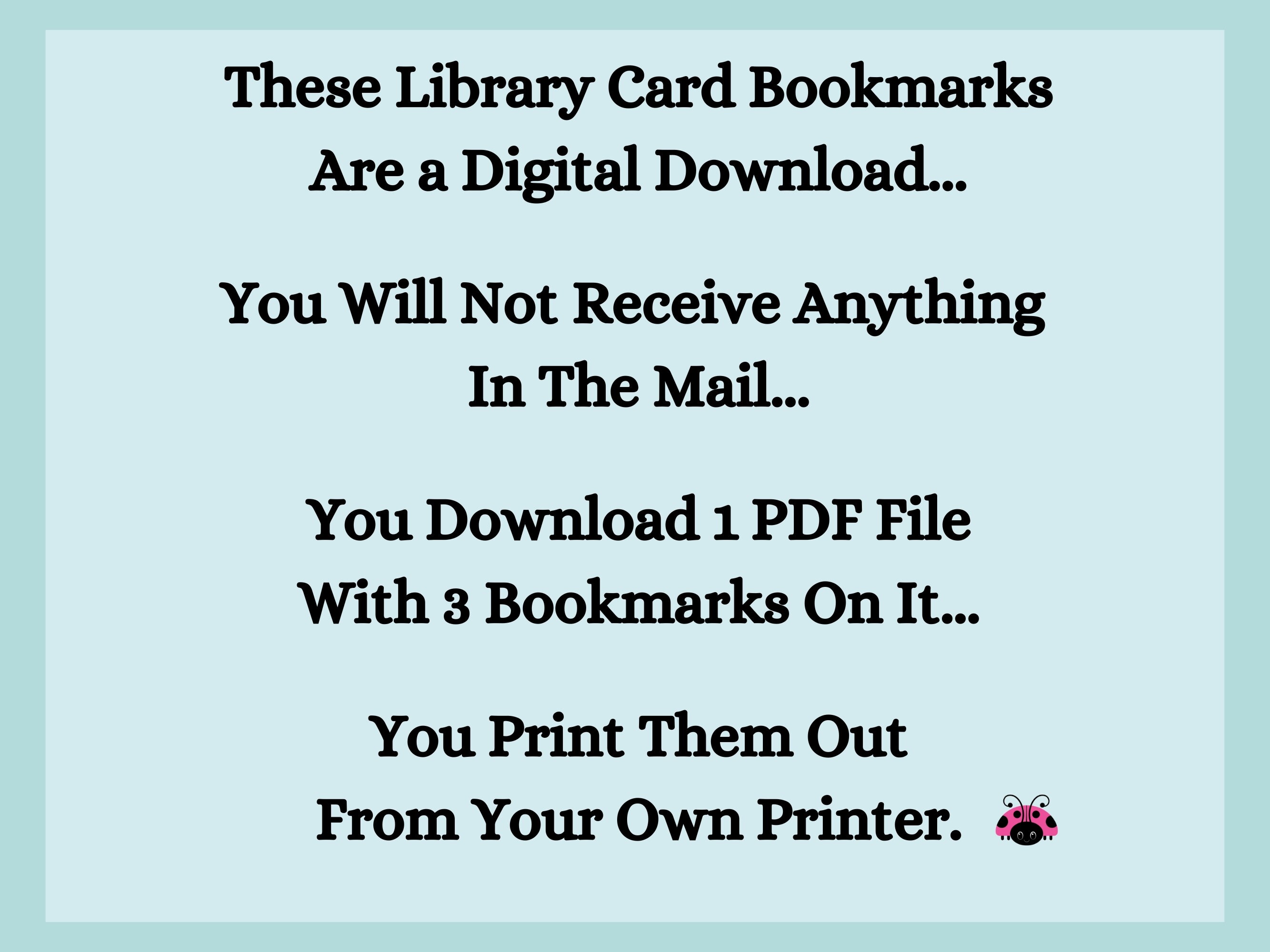 Pretty Library Card Bookmarks for Setting Reading Goals Title - Etsy