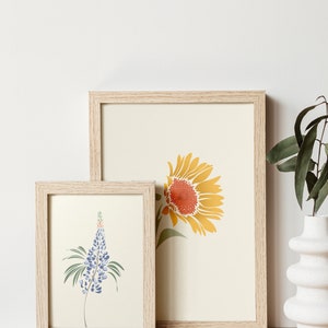 Sunflower Wall Art - Boho Flower Poster - Wildflowers Print - Etsy