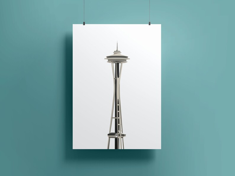 Seattle Space Needle Tower Architecture Poster - Etsy
