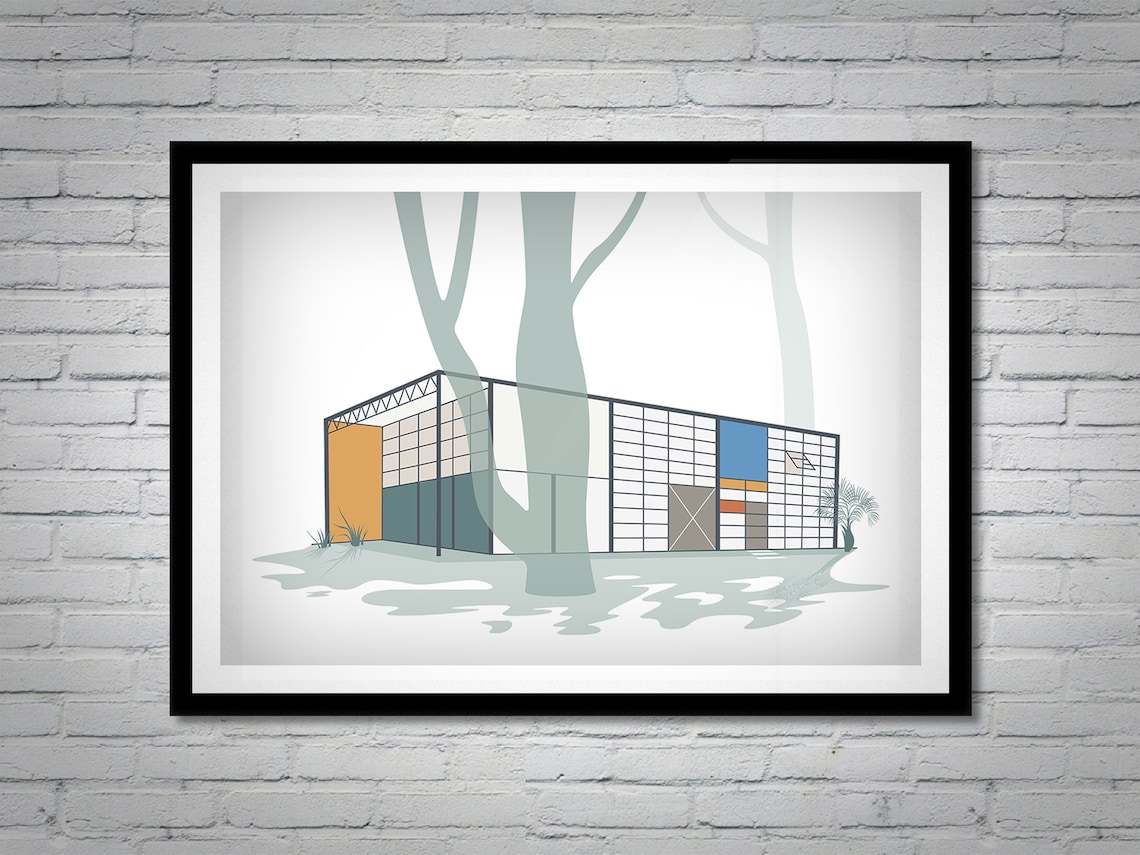 Eames House Print Ray & Charles Eames Concept House No. 8 - Etsy