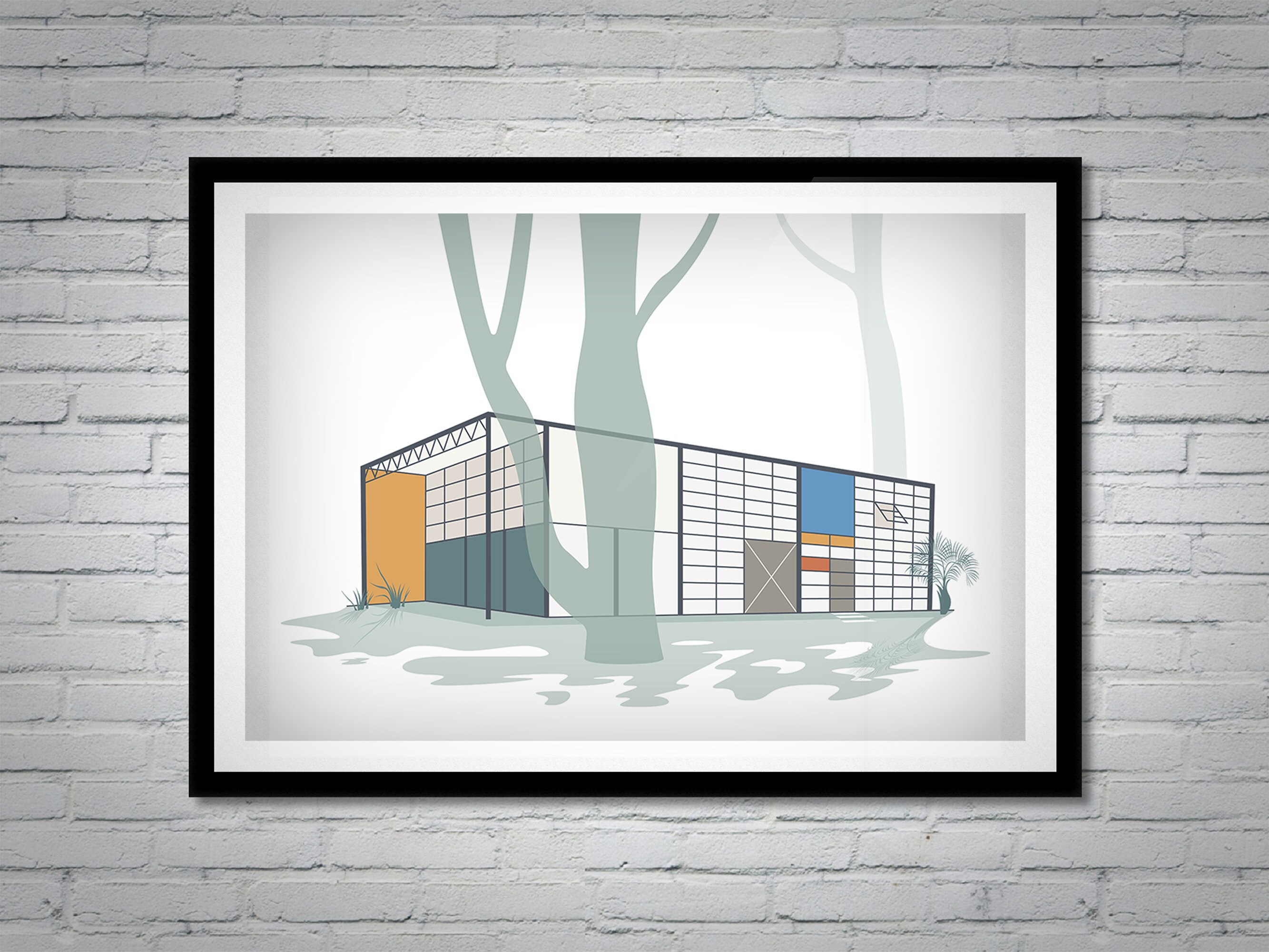 Eames House Print - Ray & Charles Eames Concept House No. 8 - Mid ...