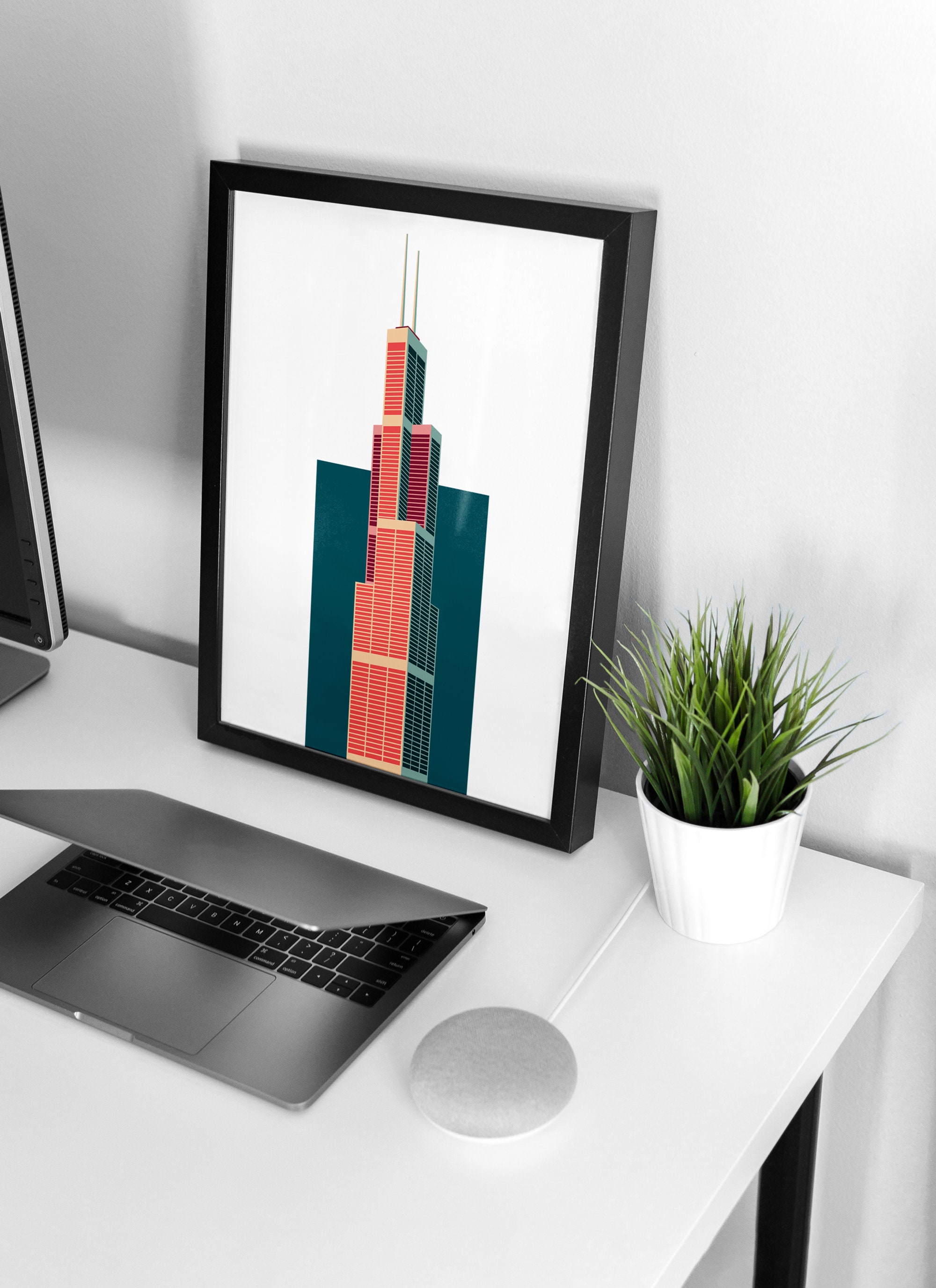 Chicago Skyscraper Willis Tower Print Architecture Poster - Etsy