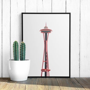 Seattle Space Needle Print - Architecture Poster - Seattle Washington ...