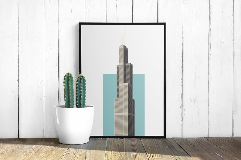 Chicago Skyscraper Print Architecture Poster Skyscraper - Etsy