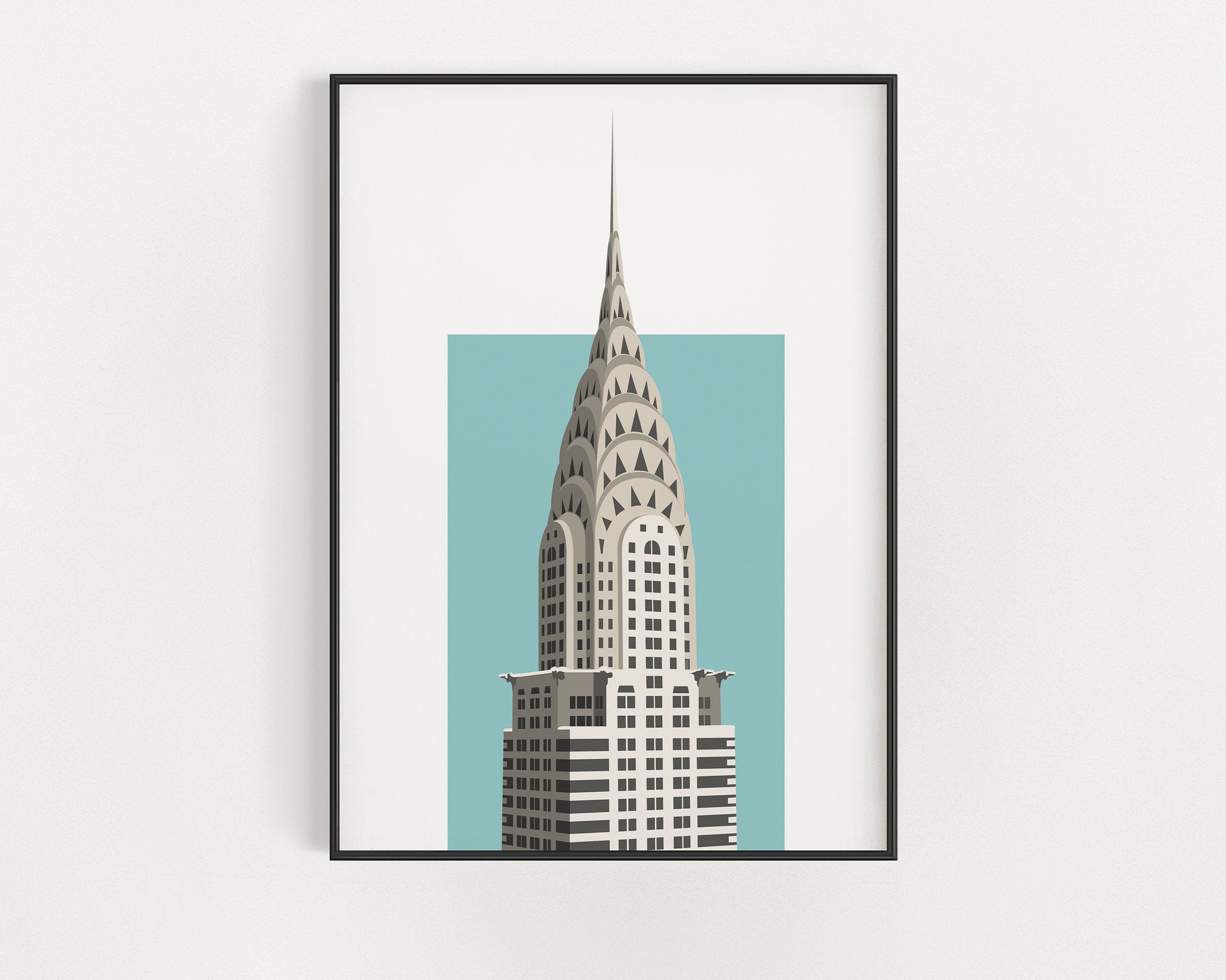 Chrysler Building Print Art Deco Skyscraper Manhattan New York City ...