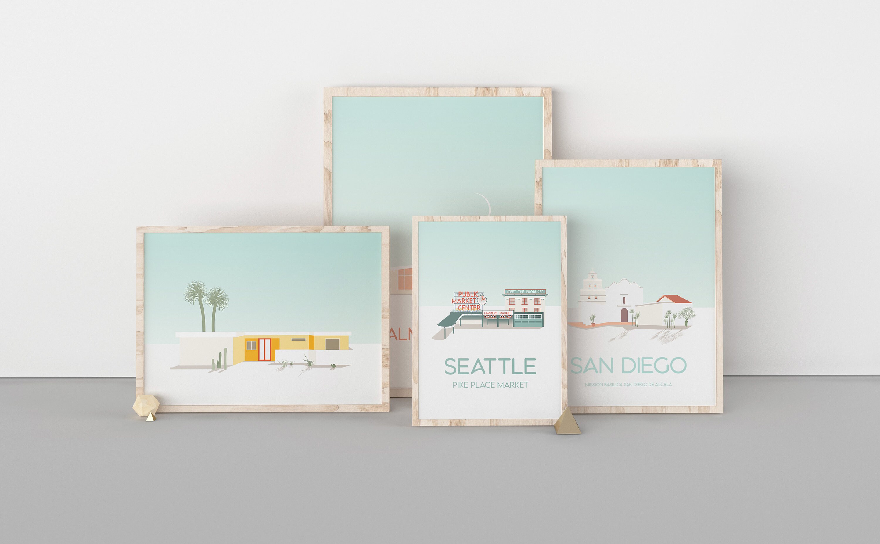 Pike Place Market Seattle Minimalist Print Pacific Northwest - Etsy