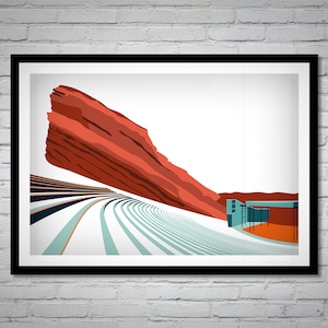 Red Rocks Amphitheatre Print - Architecture Poster - Colorado Wall Art ...