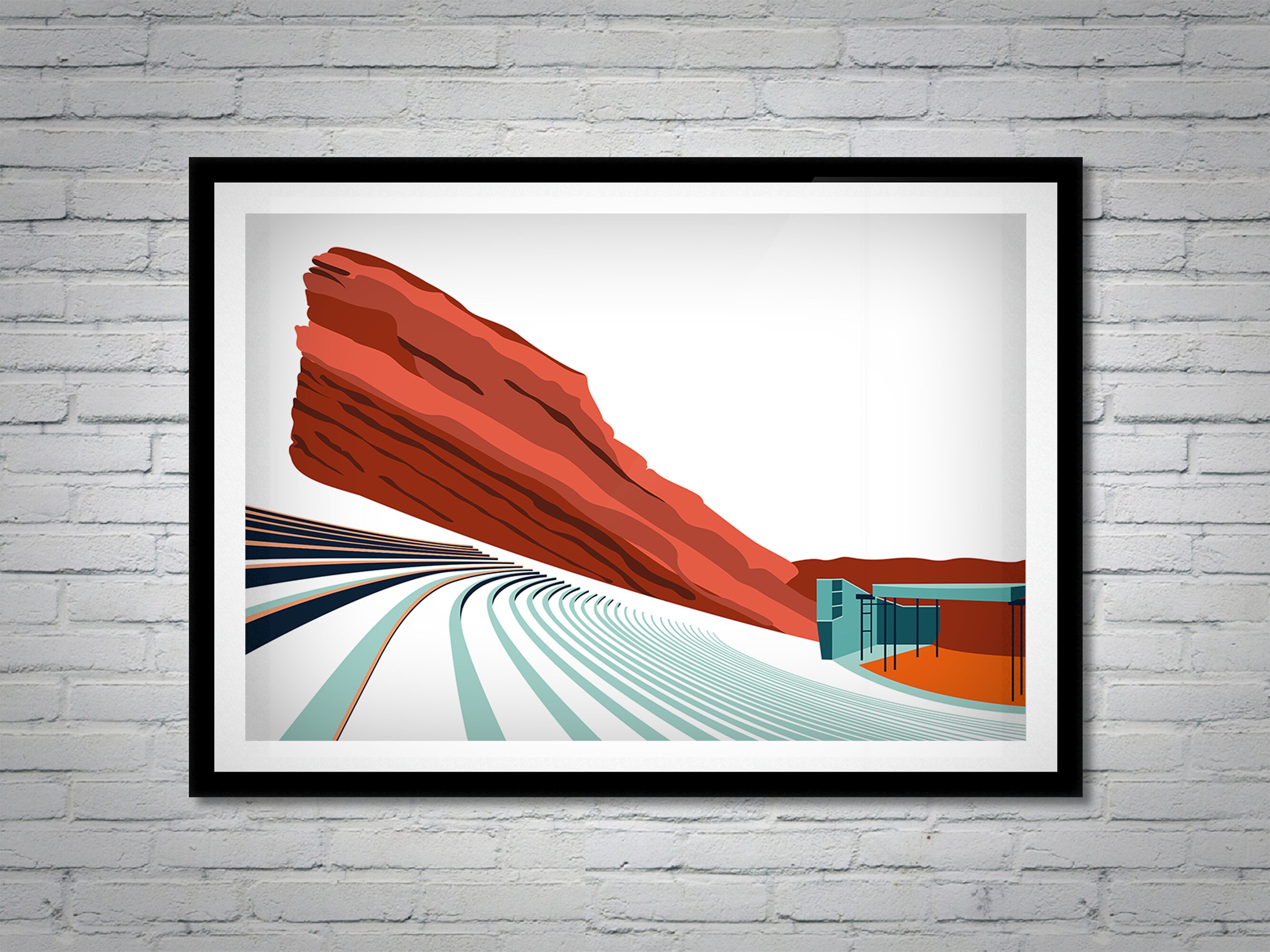Red Rocks Amphitheatre Print Architecture Poster Colorado - Etsy