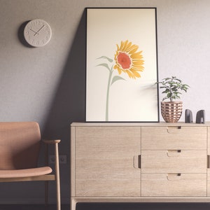 Sunflower Wall Art - Boho Flower Poster - Wildflowers Print - Etsy