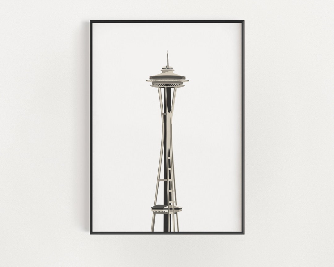 Seattle Space Needle Tower Architecture Poster - Etsy