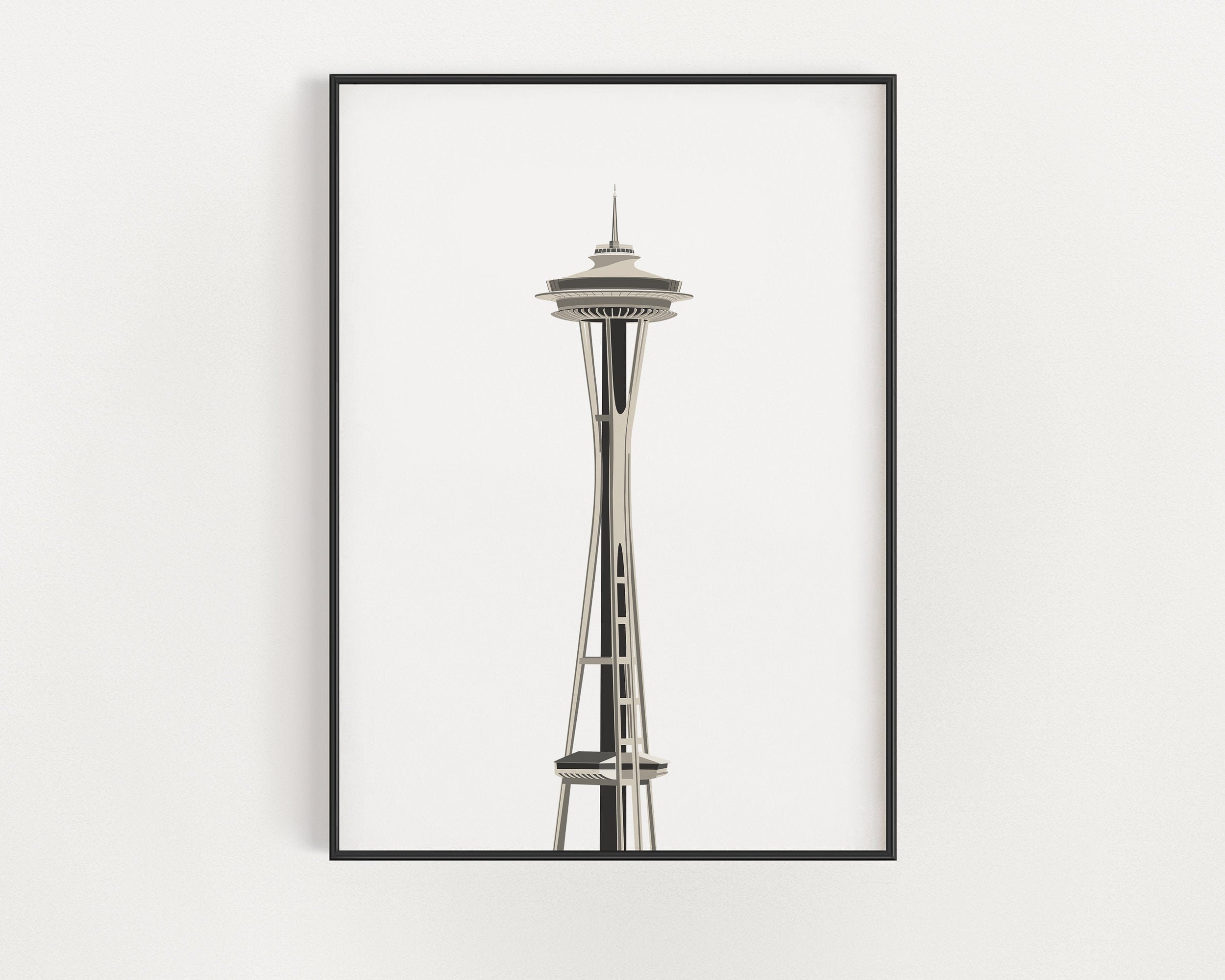 Seattle Space Needle Tower Architecture Poster Seattle - Etsy