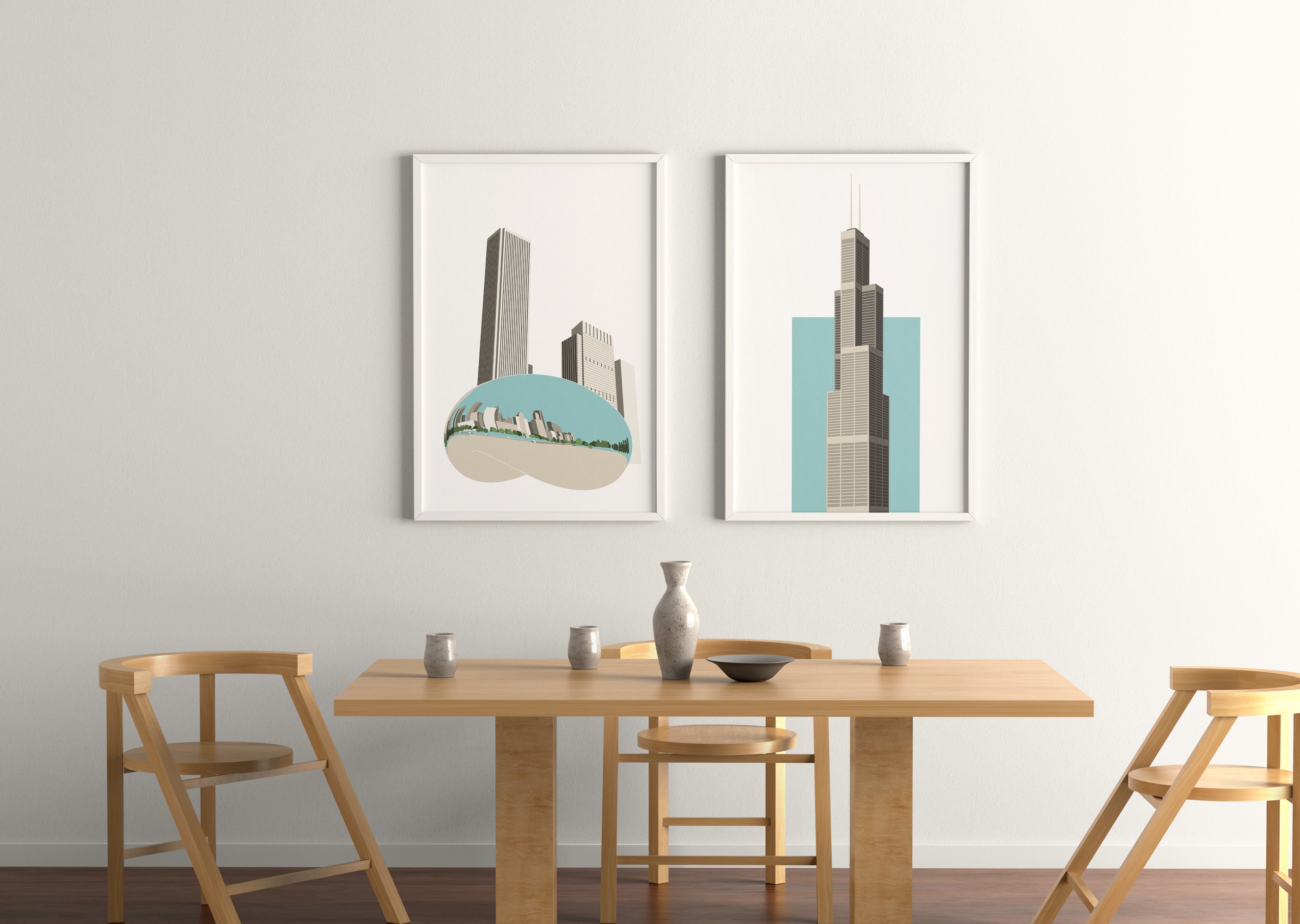 Chicago Skyscraper Print Architecture Poster Skyscraper - Etsy