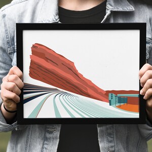Red Rocks Amphitheatre Print - Architecture Poster - Colorado Wall Art ...