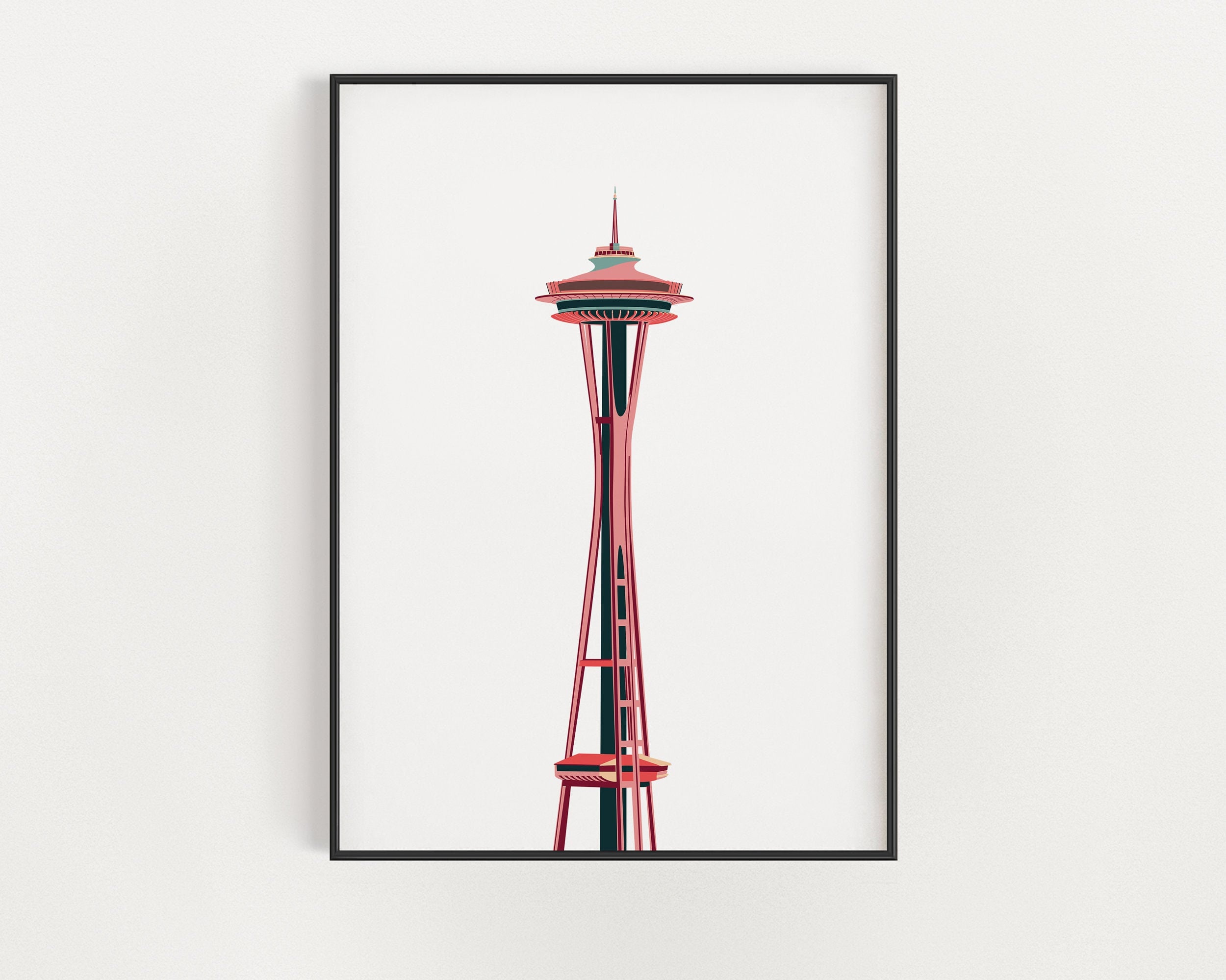 Seattle Space Needle Print Architecture Poster Seattle Washington Wall ...