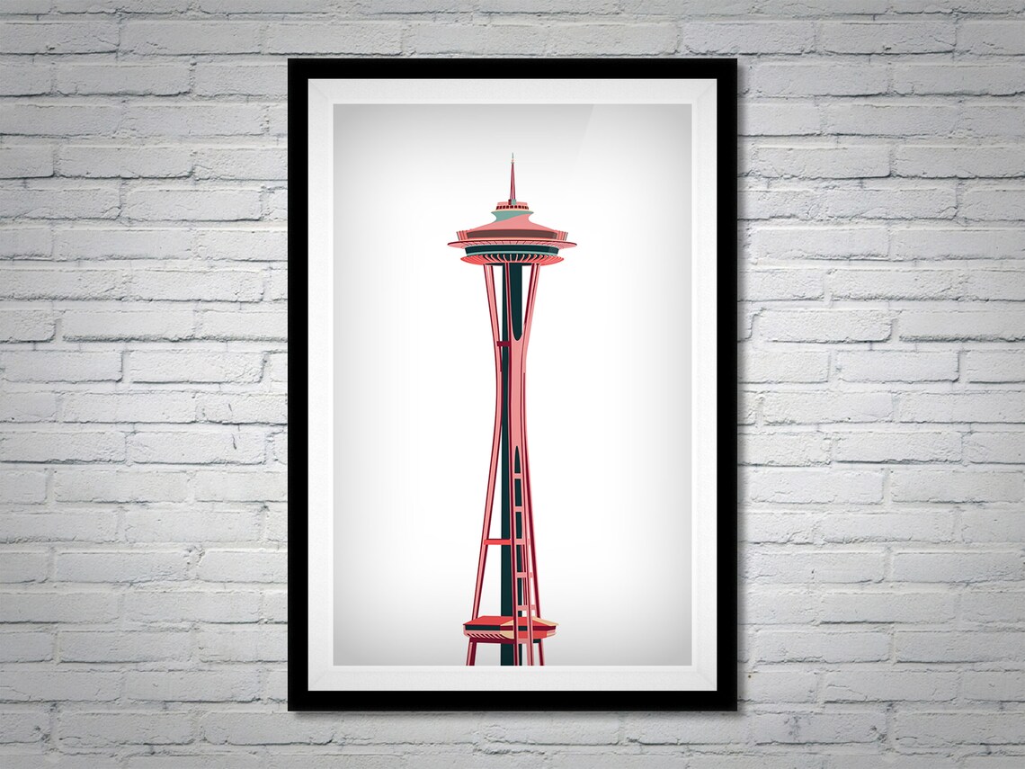 Seattle Space Needle Print - Architecture Poster - Seattle Washington ...