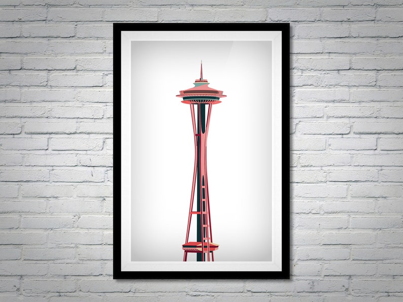 Seattle Space Needle Print Architecture Poster Seattle Washington Wall ...
