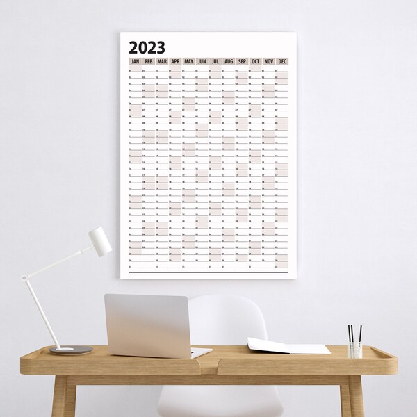 Open Dated Yearly Planner Printable Any Year Calendar 12 - Etsy Singapore