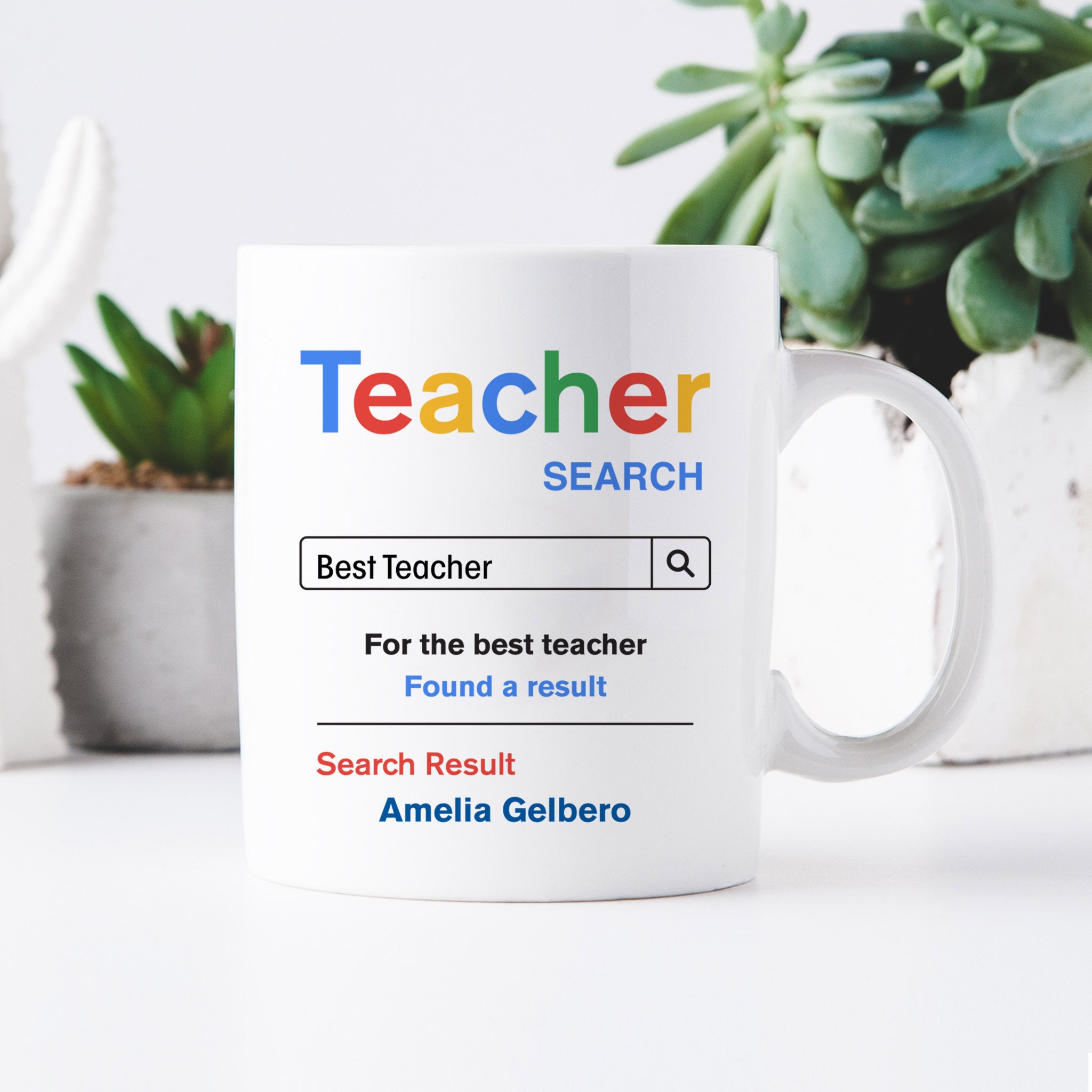 Personalized Teacher Mug, Google Mug, Best Teacher, Gift for Teacher ...