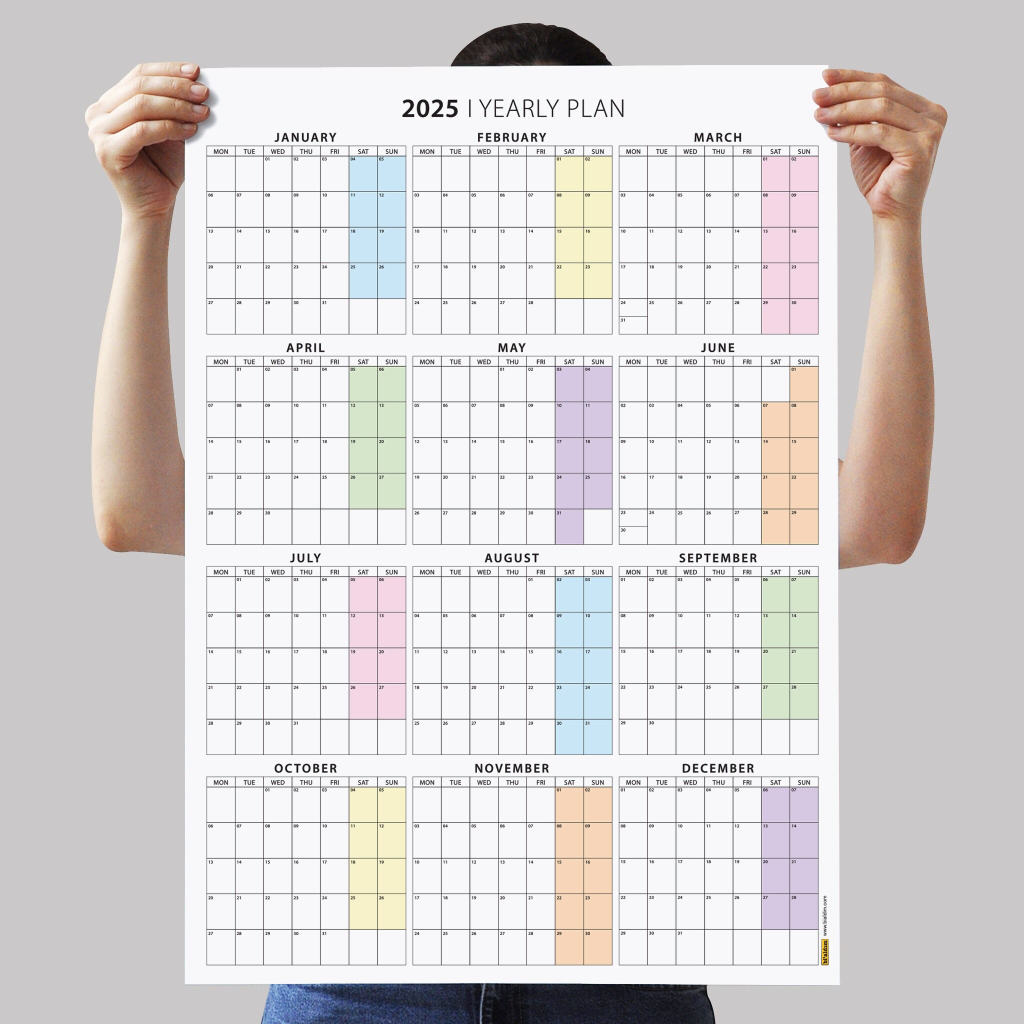 2025 Wall Calendar | 2025 Yearly Wall Planner | Annual Planner | Giant ...