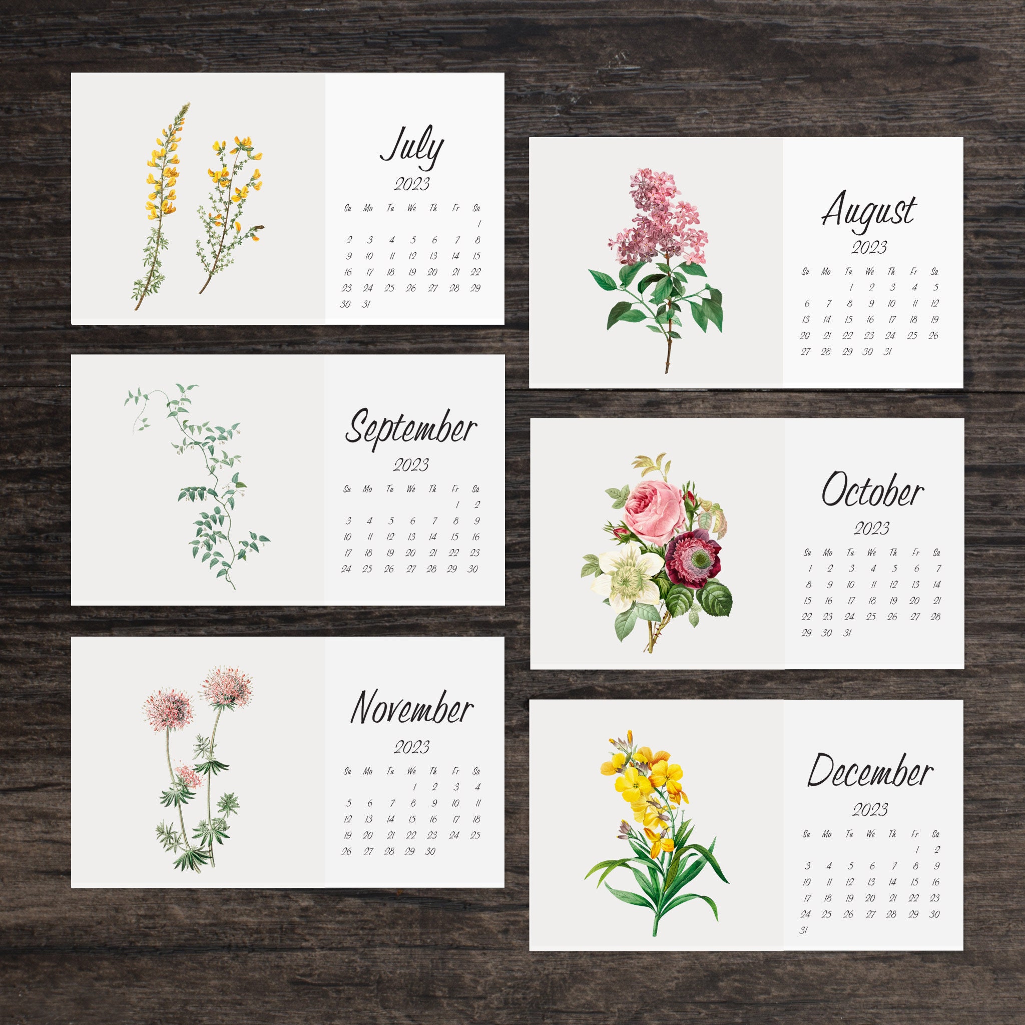 2024 Desk Calendar, Vintage Floral Calendar 2024 - Etsy
