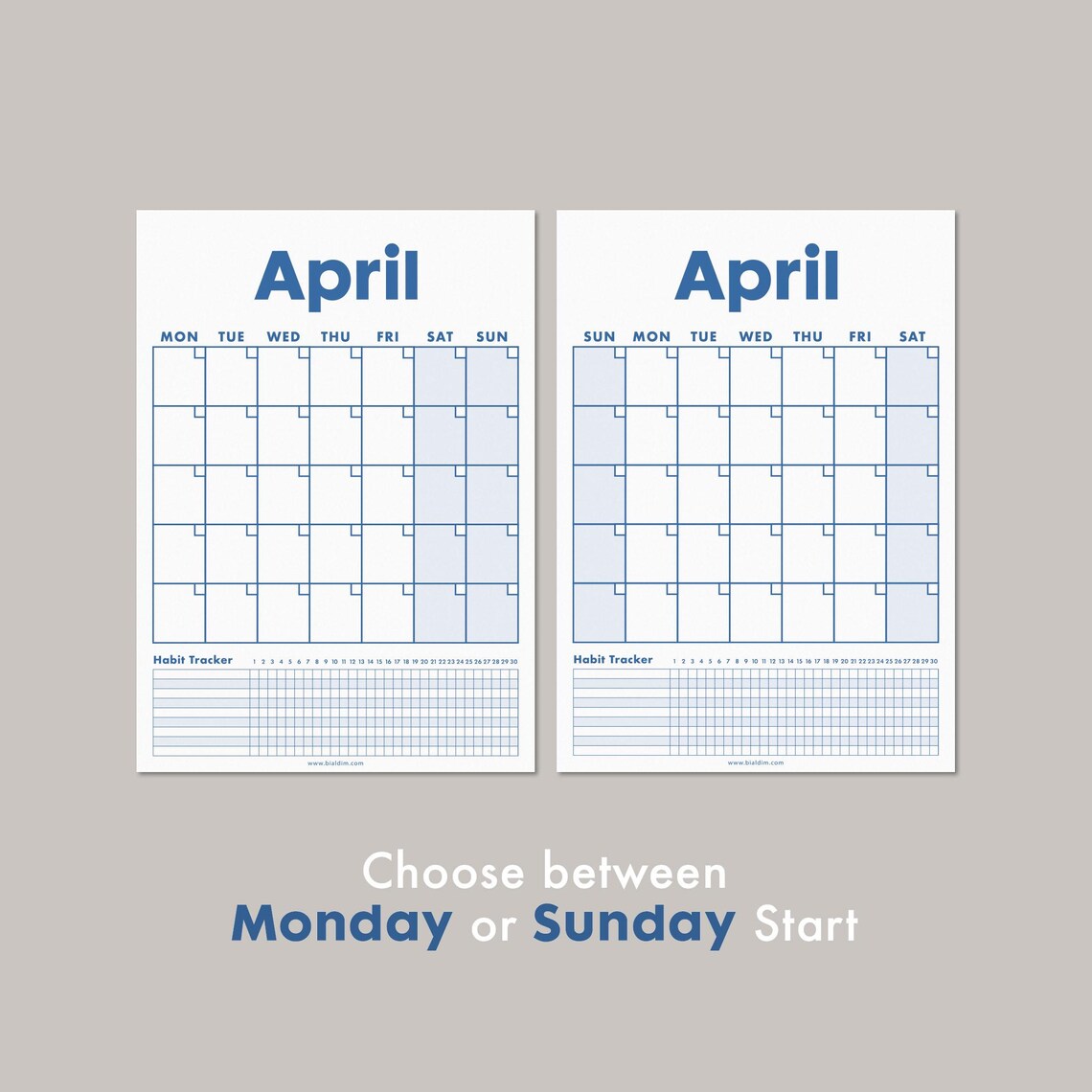 Undated Monthly Wall Planner Colourful, Habit Tracker Planner, Large ...